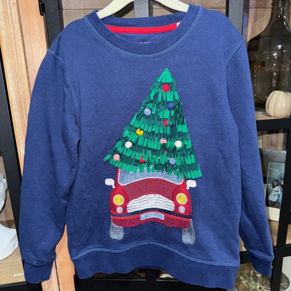 Mini Boden | Shirts & Tops | Mini Boden Embroidered Christmas Tree ...